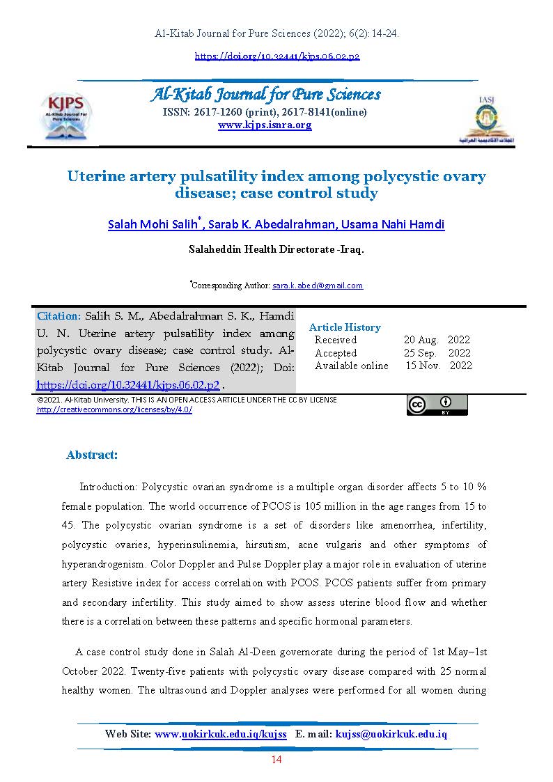 Al-Kitab Journal for Pure Sciences